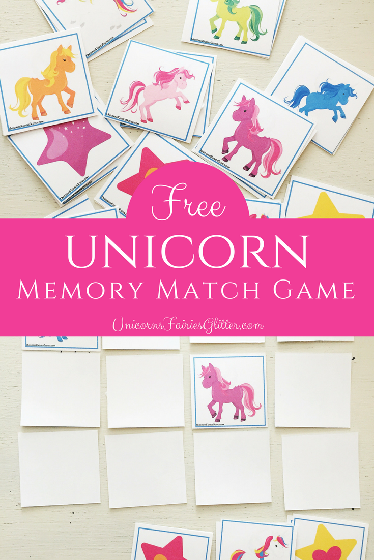 Free Unicorn Memory Match Game – Unicorns, Fairies & Glitter
